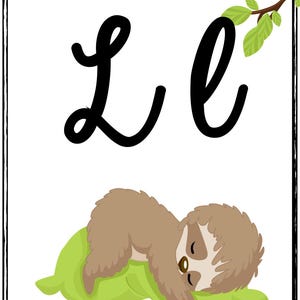 Sloth-themed Alphabet Posters | Classroom Decor | A-Z Educational ...