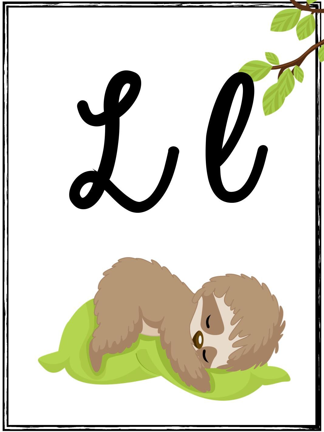 Sloth-themed Alphabet Posters Classroom Decor A-Z Educational Posters ...