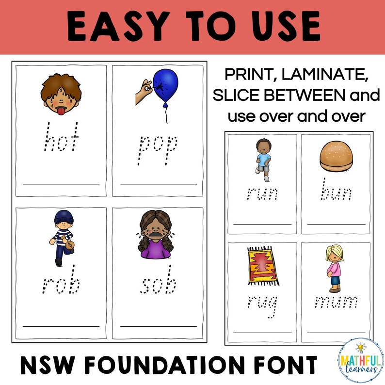 Handwriting Practice Cards - CVC Words Write & Wipe - NSW Foundation ...