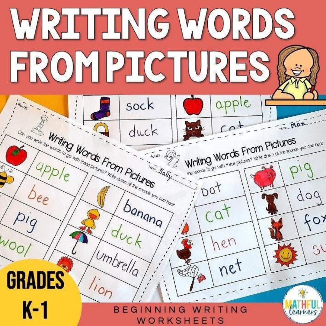 Learn to Write Phonics Worksheets - Writing Words From Pictures No Prep ...
