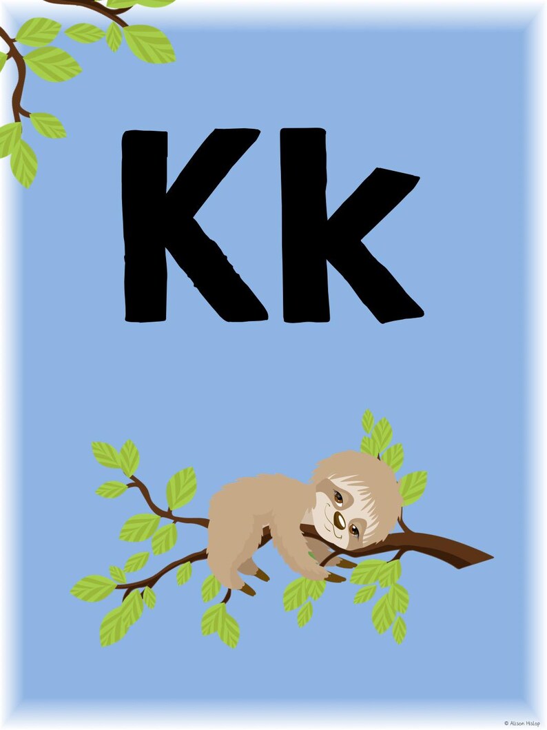 Sloth-themed Alphabet Posters | Classroom Decor | A-Z Educational ...