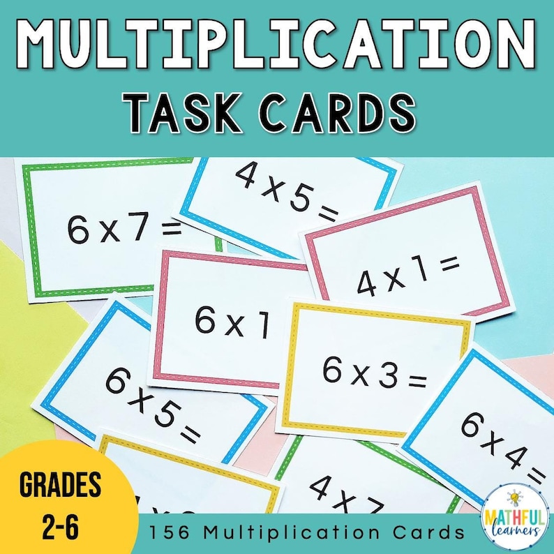 Multiplication Task Cards - Times Tables Cards for Games and Activities ...
