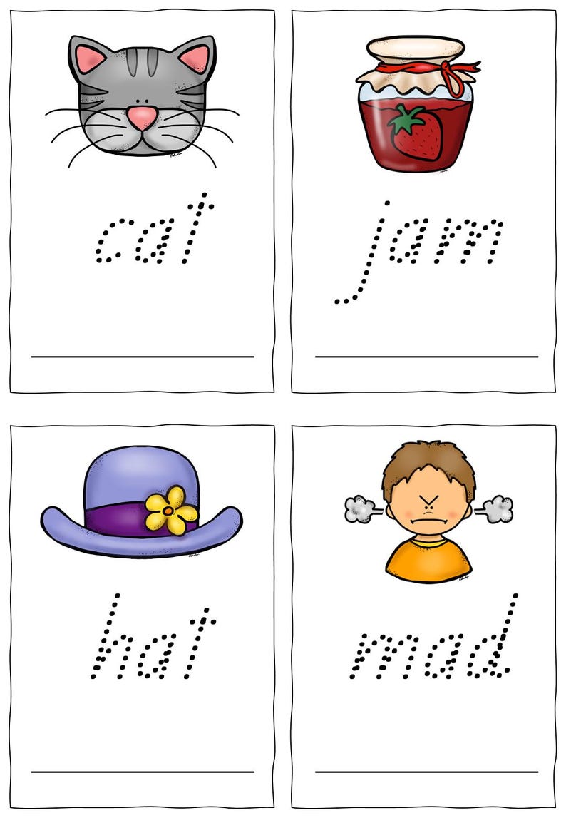 Handwriting Practice Cards - CVC Words Write & Wipe - QLD Font ...