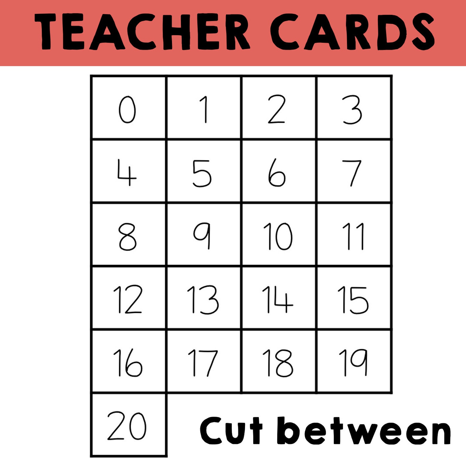 Math Bingo With Words & Pictures - Numbers 0 to 20 - Number Sense ...