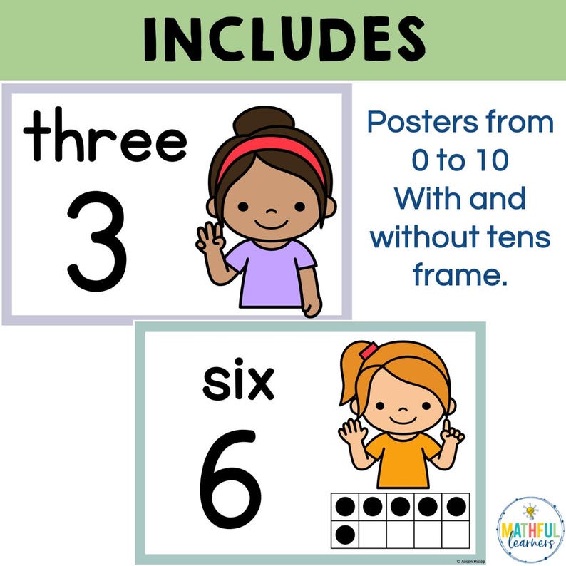 Counting to 10 Posters and Flashcards - Fingers, Tens Frame, Number and ...