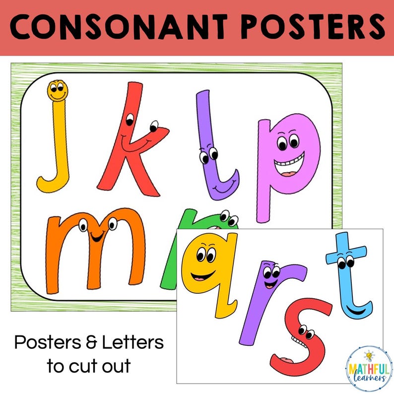 Consonants and Vowel Classroom Posters - Letter Display for Your ...