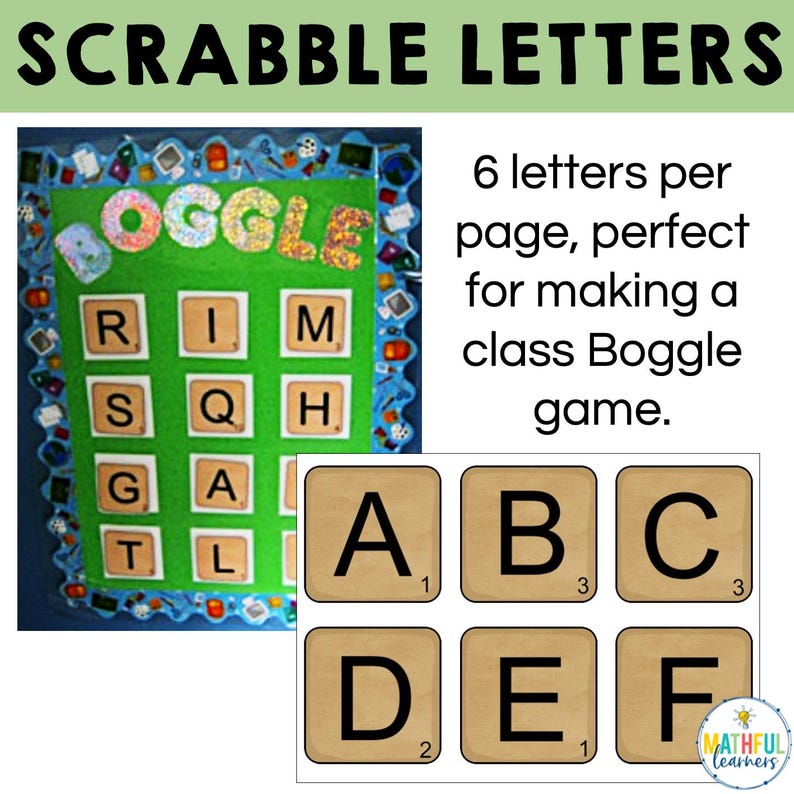 Scrabble Word Game - Word Work Game Worksheets for Literacy Centers ...