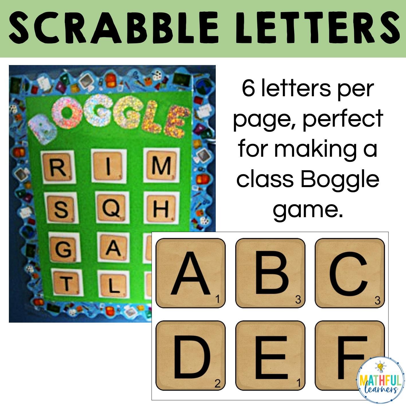 Scrabble Word Game - Word Work Game Worksheets for Literacy Centers ...