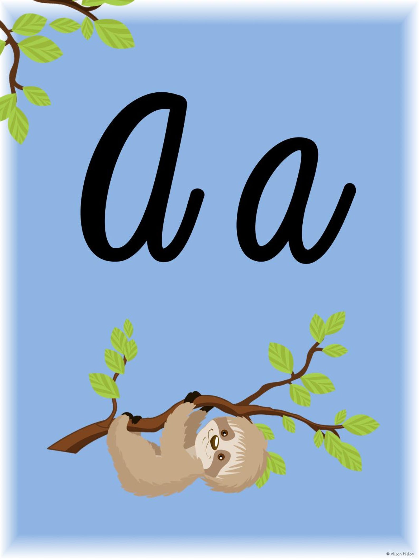 Sloth-themed Alphabet Posters | Classroom Decor | A-Z Educational ...