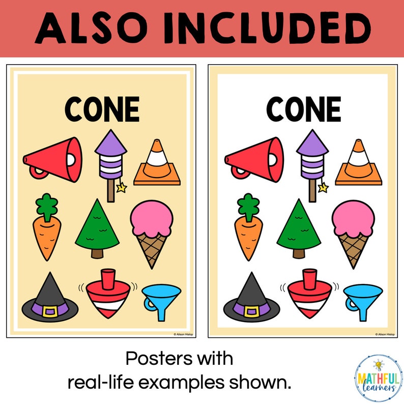 3D Shape Posters - Side, Vertices, Faces - Real Life Math Terminology ...