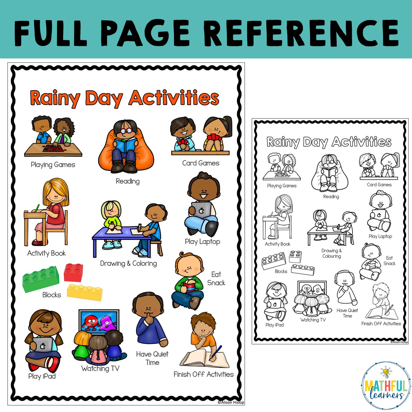 Indoor Recess Posters Pack - Wet Weather Recess Timetable Posters ...