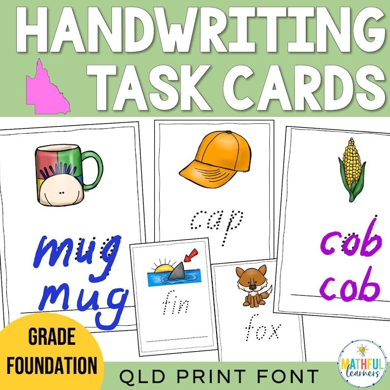 Handwriting Practice Cards - CVC Words Write & Wipe - QLD Font ...
