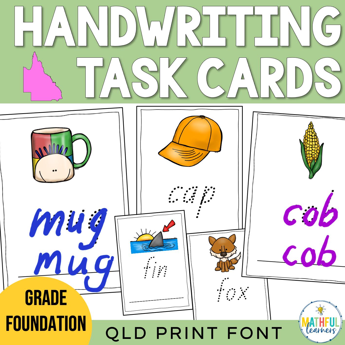 Handwriting Practice Cards - CVC Words Write & Wipe - QLD Font ...