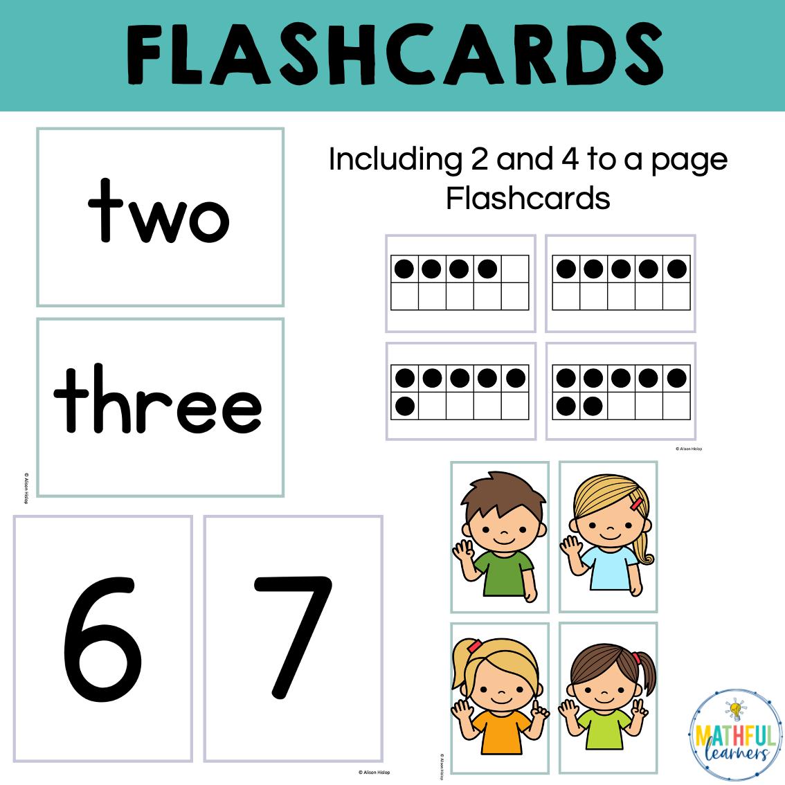 Counting to 10 Posters and Flashcards - Fingers, Tens Frame, Number and ...