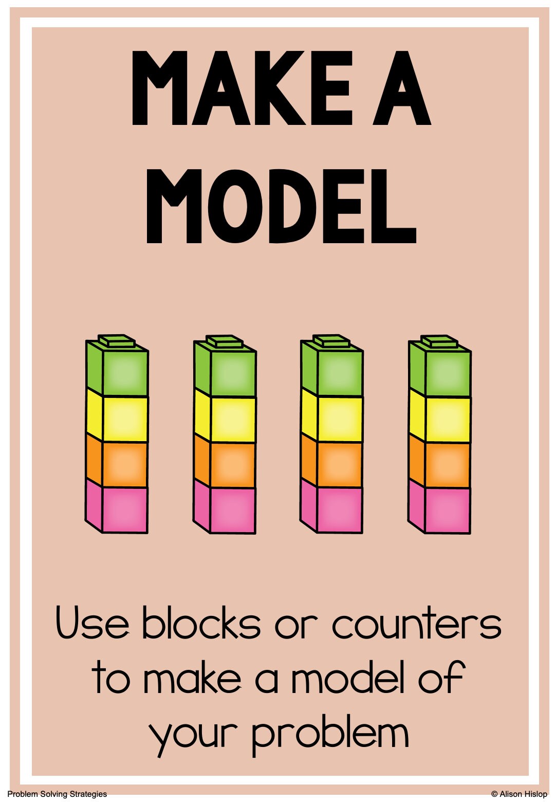 Problem Solving Strategy Posters For Word Problems Elementary Grade 1 6 Etsy