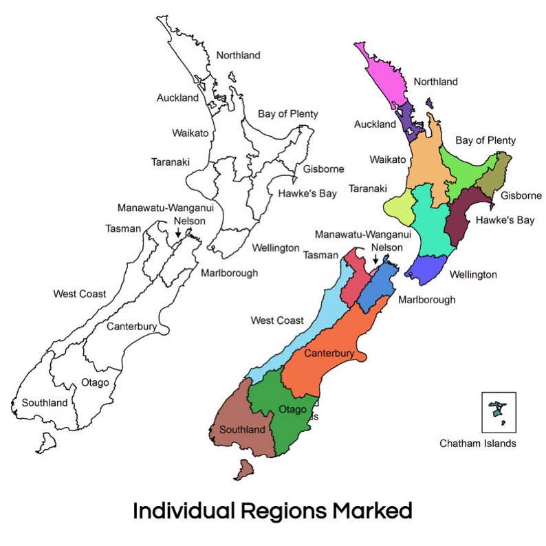 New Zealand Maps Clipart | High-resolution Digital Map Illustrations ...