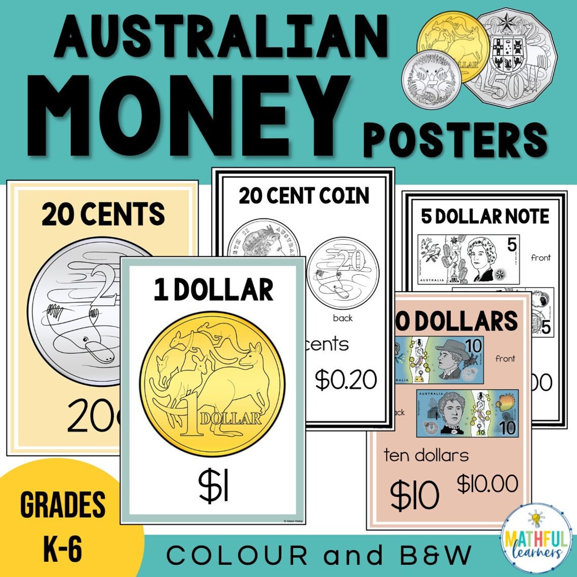 Australian Money Posters - Including Coins and Notes AUS Currency - Etsy