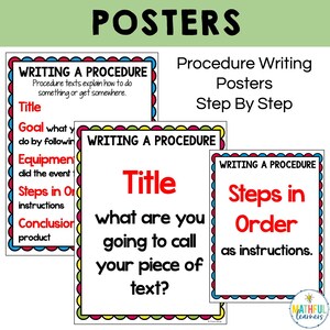 Procedural Writing - Posters Prompts Templates for Sequence & Procedure ...