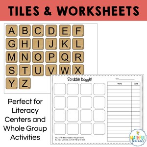 Scrabble Word Game - Word Work Game Worksheets for Literacy Centers ...