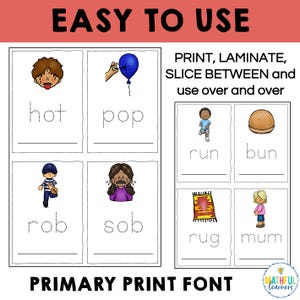 Handwriting Practice Cards - CVC Words Write & Wipe | Phonics | Writing ...