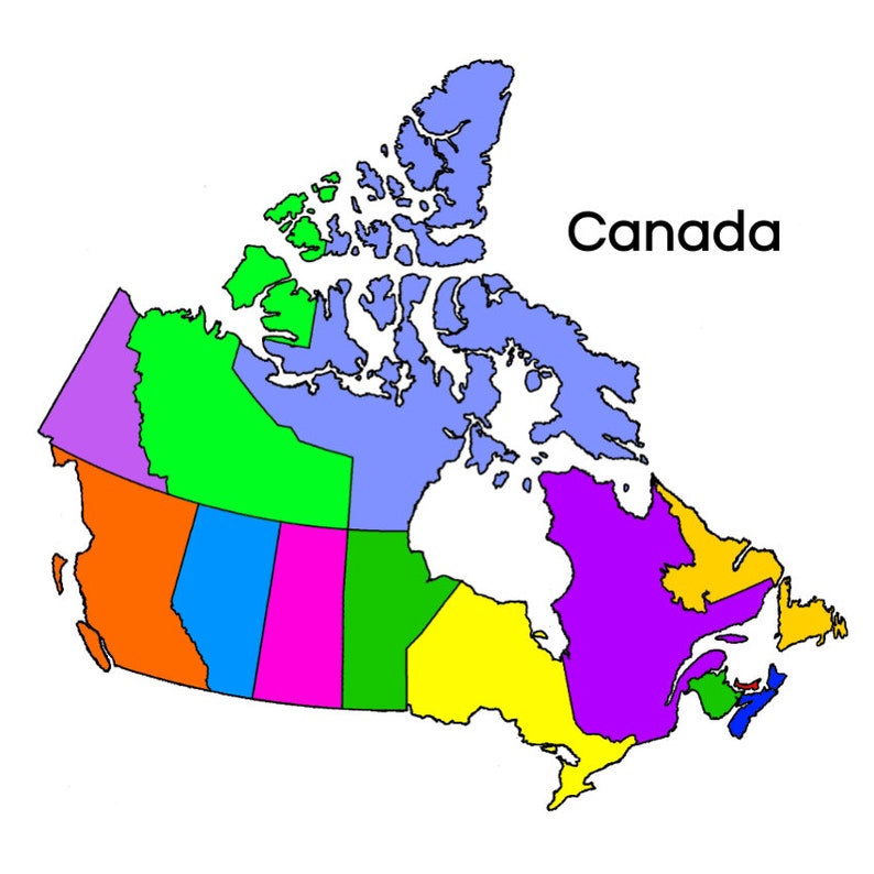 North America Map Clipart With USA, Canada, Mexico and Central America ...