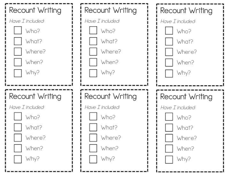 Recount Posters & Templates - Writing Checklists and Prompts - Writing ...