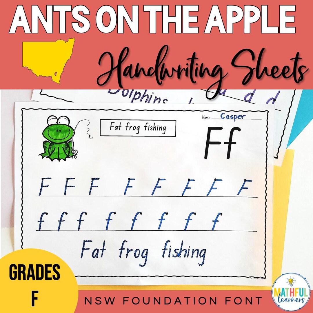 Ants in the Apple Handwriting Sheets - NSW Foundation Font for ...