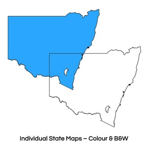 Australia Map Clipart | Australian State and Territory Illustrations ...