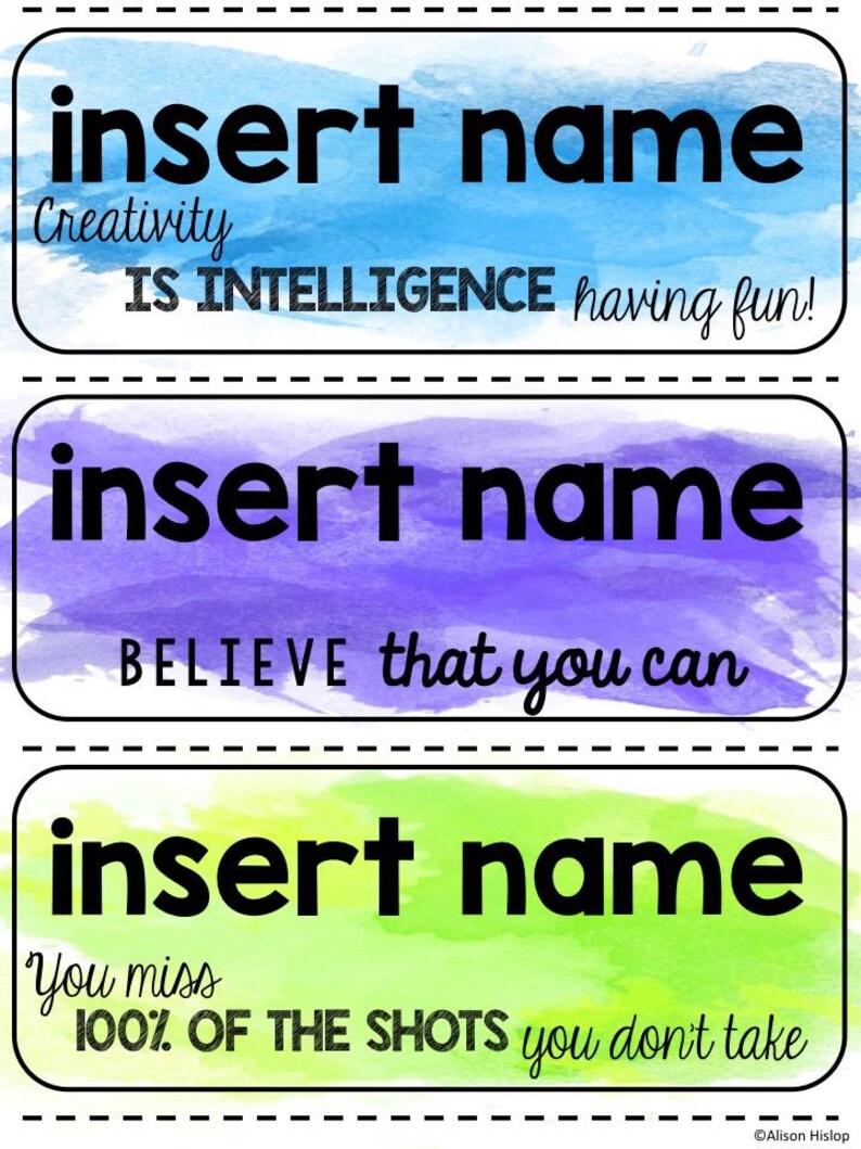 Editable Name Plates & Tub Labels | Mindfulness, Resilience, Well-being ...