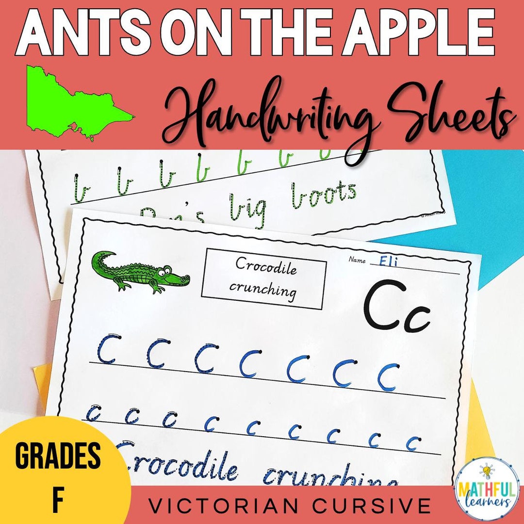 Ants in the Apple Handwriting Sheets | Victorian Cursive Font ...
