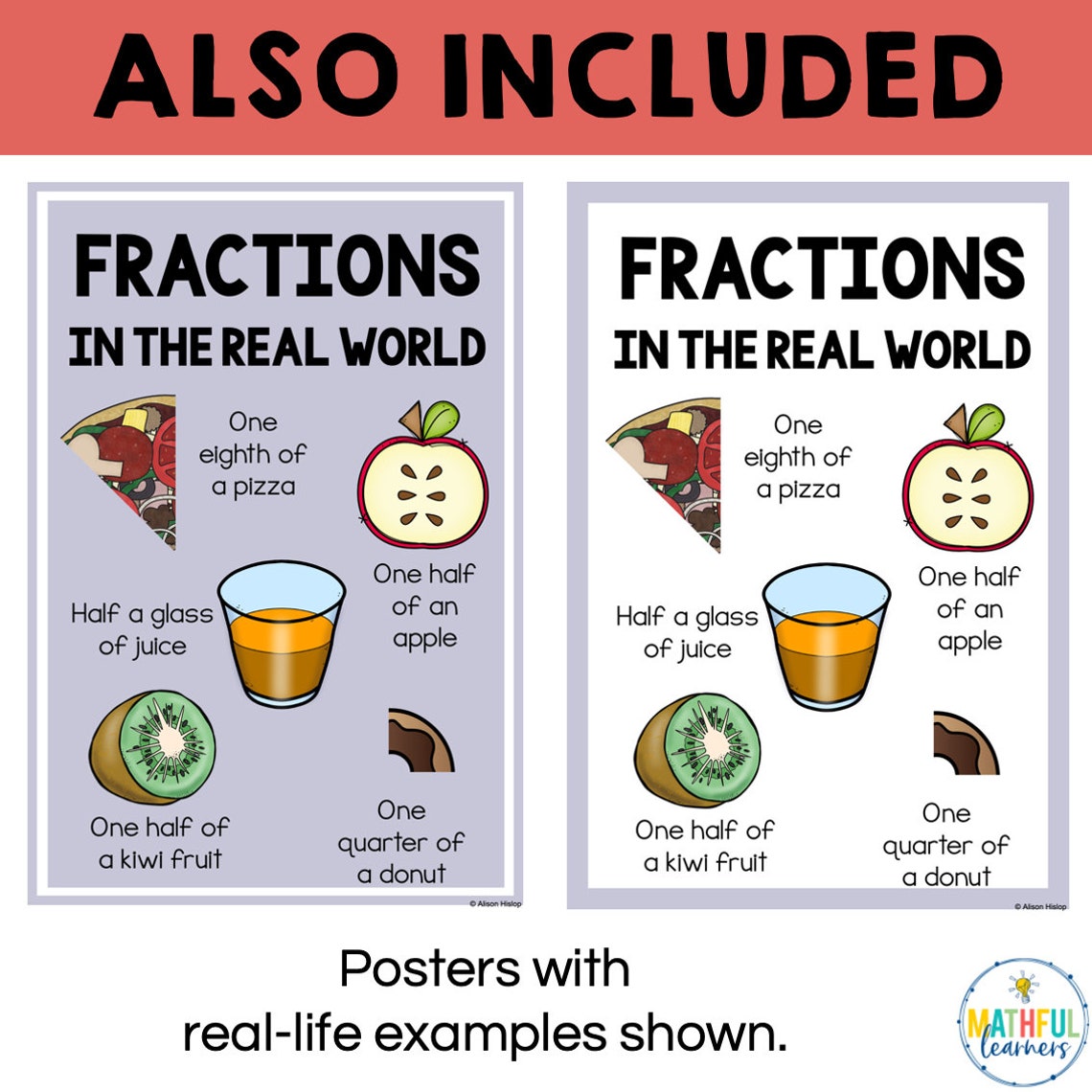 Fractions Terminology Posters Math Vocabulary & Educational Classroom ...