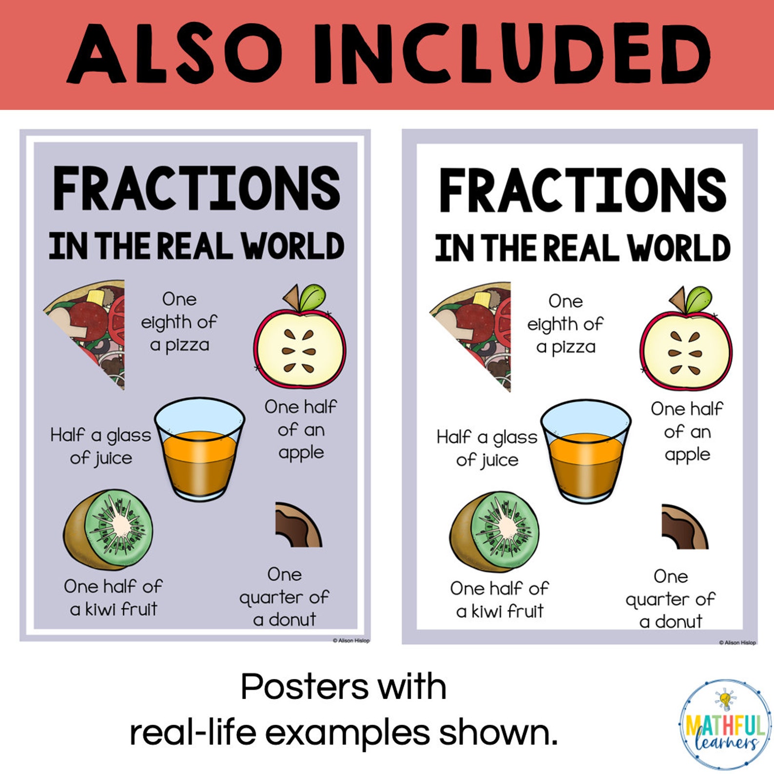 Fractions Terminology Posters Math Vocabulary & Educational Classroom ...