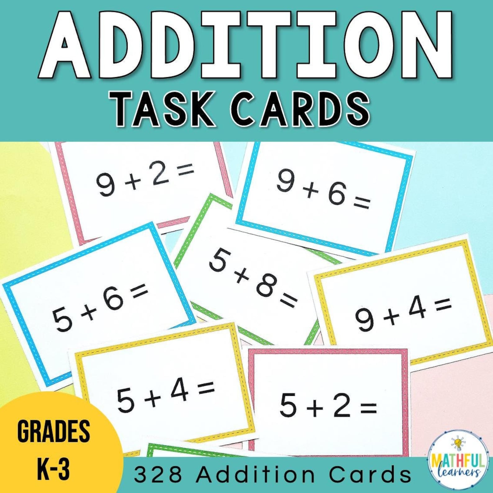 Addition Task Cards - Addition Sums for Games, Activities and Early ...