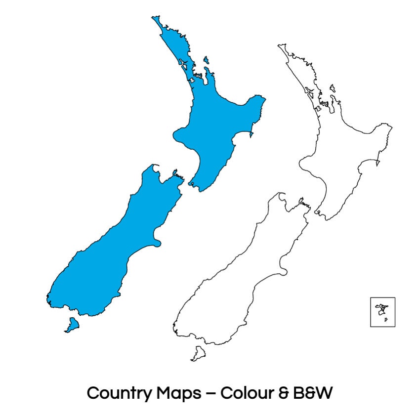 New Zealand Maps Clipart | High-resolution Digital Map Illustrations ...