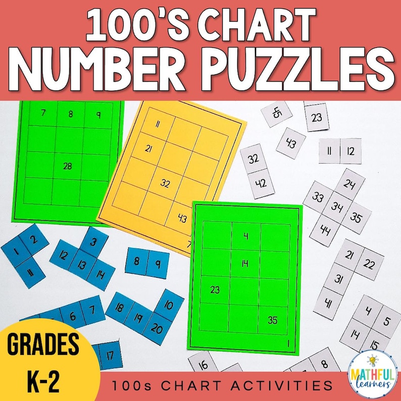 Number Puzzles - Ordering on 100s Chart - Place Value - Missing Numbers ...