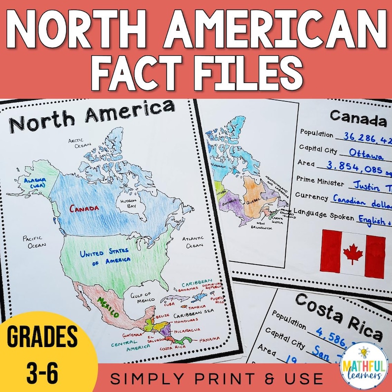 North America Printable Fact Sheets - Fact File Worksheets | Printable ...