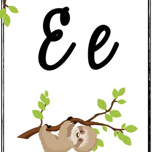 Sloth-themed Alphabet Posters | Classroom Decor | A-Z Educational ...