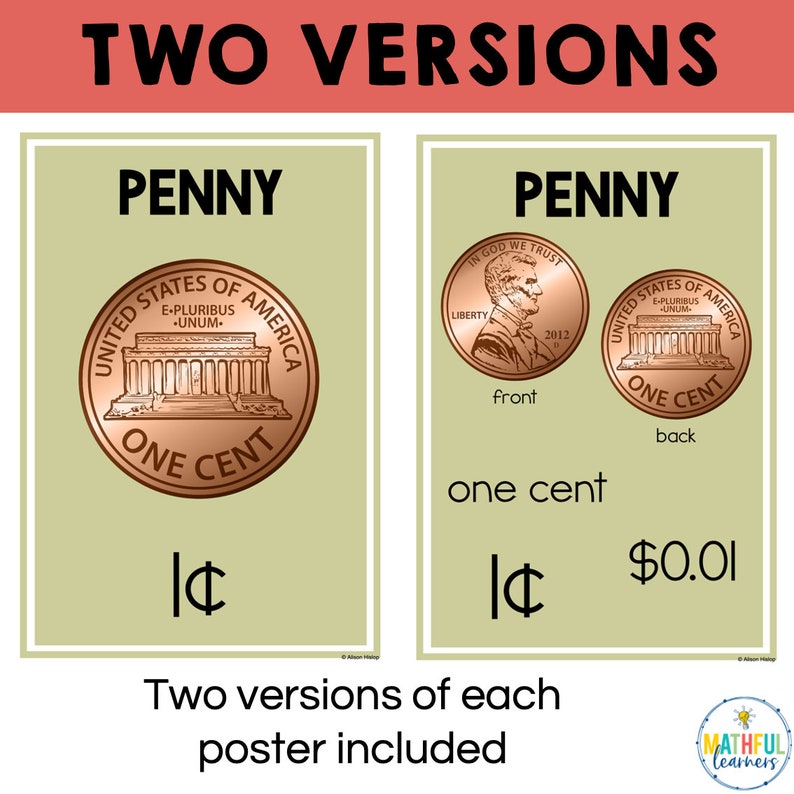 USA Money Posters - Including Coins and Bills US Currency - Etsy