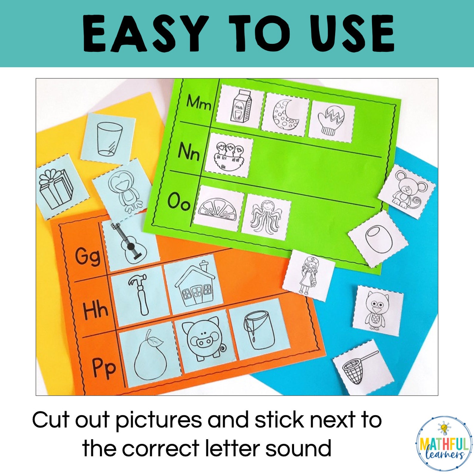 Phonics Worksheets - Cut & Paste Initial Sounds Pictures No Prep ...