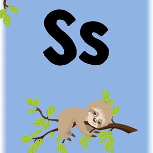 Sloth-themed Alphabet Posters | Classroom Decor | A-Z Educational ...