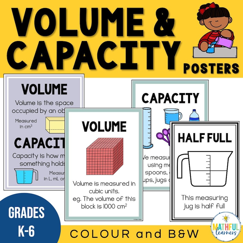 Volume and Capacity Posters - Math Terminology Vocabulary Digital ...