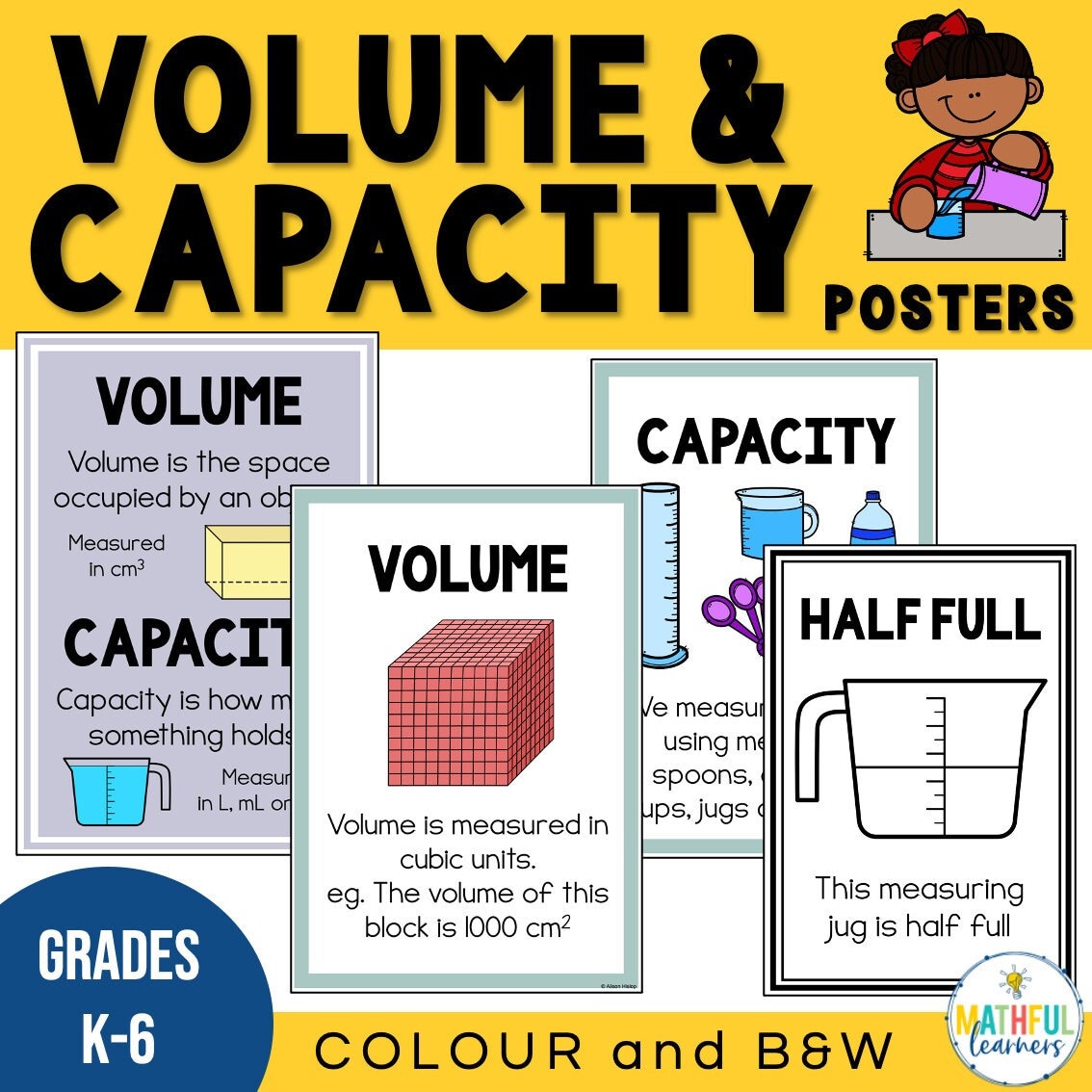 Volume and Capacity Posters - Math Terminology Vocabulary Digital ...