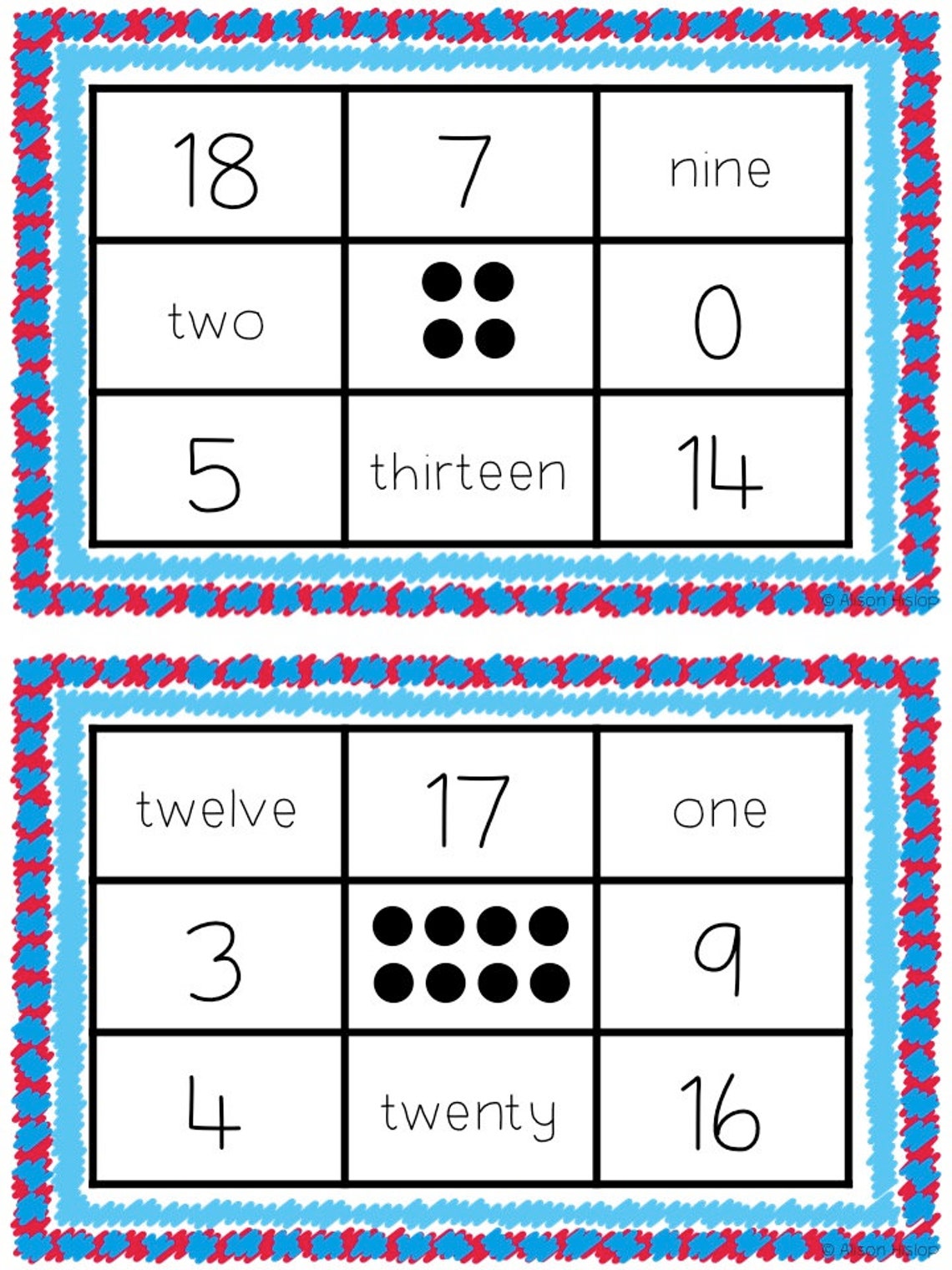 Math Bingo With Words & Pictures - Numbers 0 to 20 - Number Sense ...