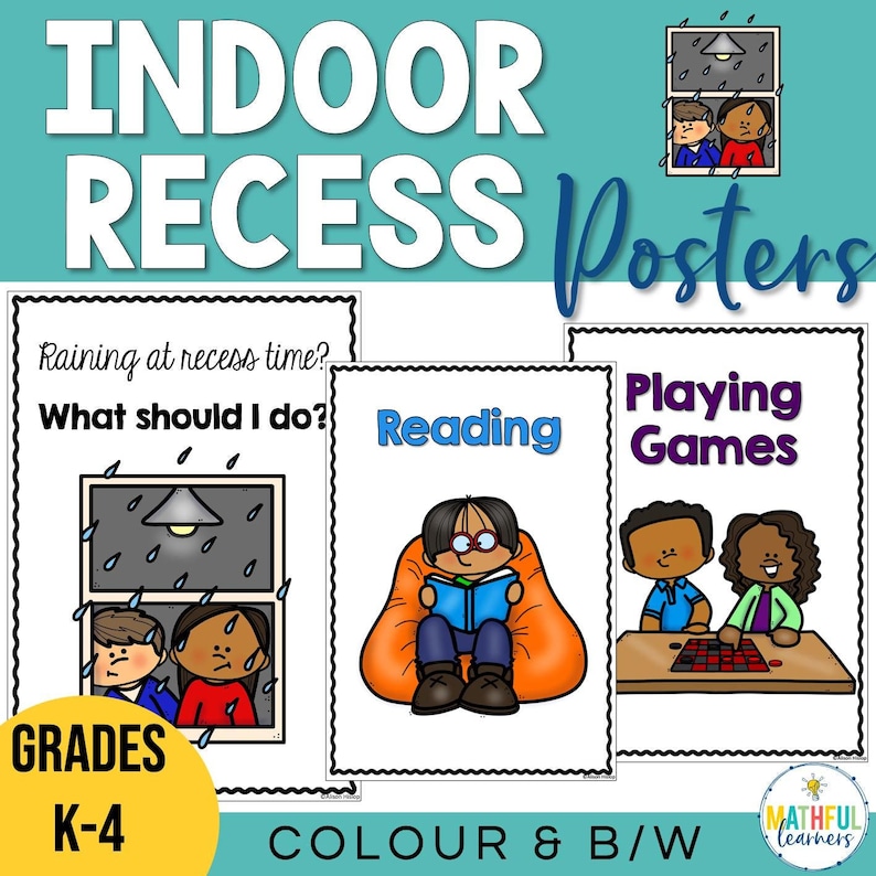 Indoor Recess Posters Pack - Wet Weather Recess Timetable Posters ...