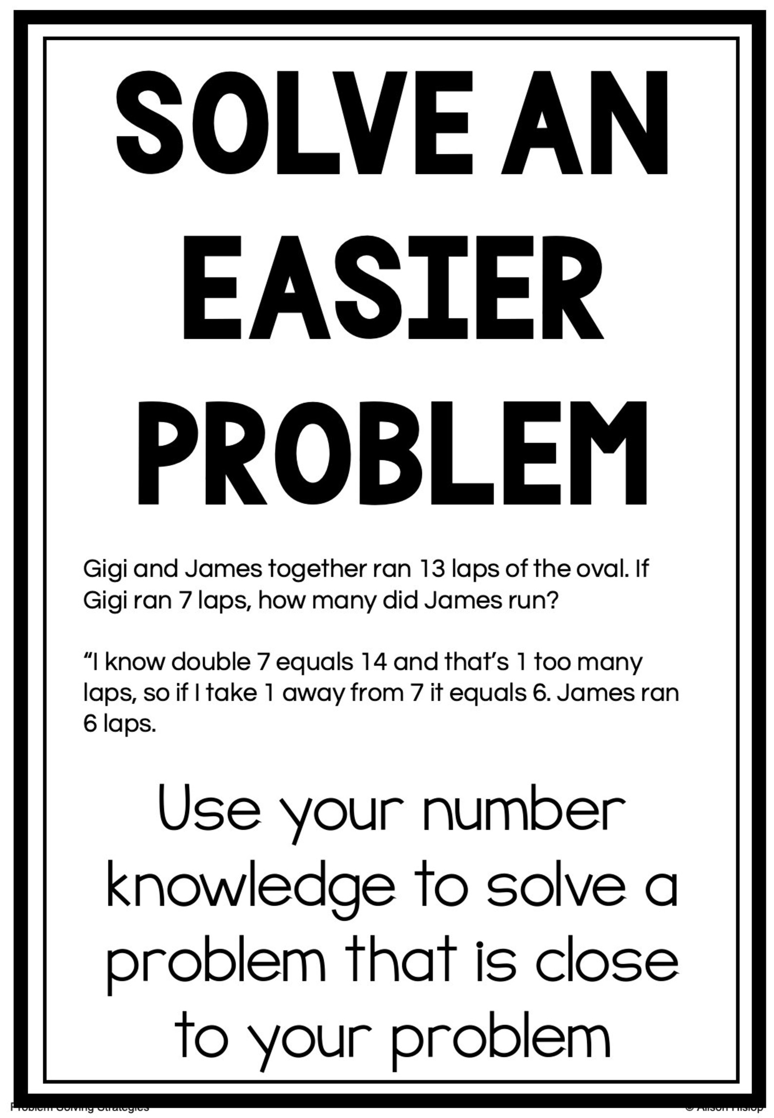 Problem Solving Strategy Posters For Word Problems Elementary Grade 1 6 Etsy