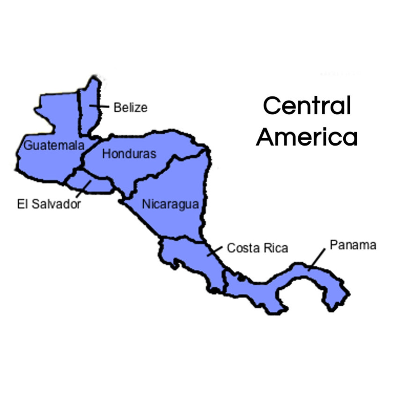 North America Map Clipart With USA, Canada, Mexico and Central America ...