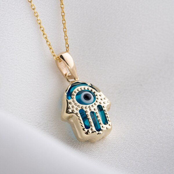 Gold Hamsa Necklace - Etsy