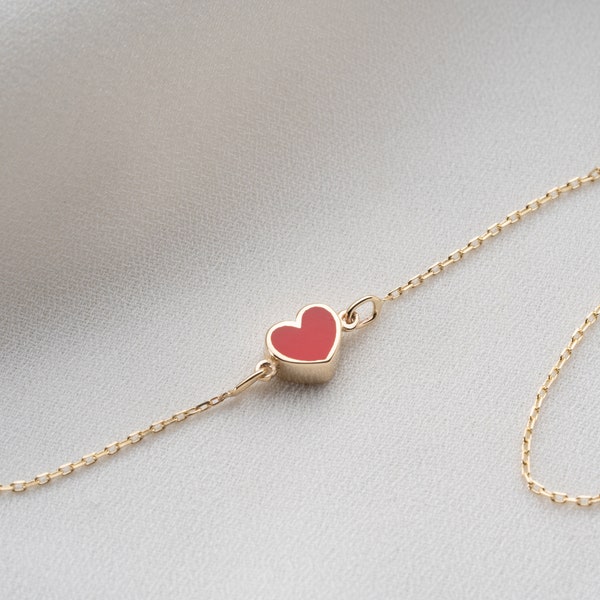 Red Heart Bracelet - Etsy