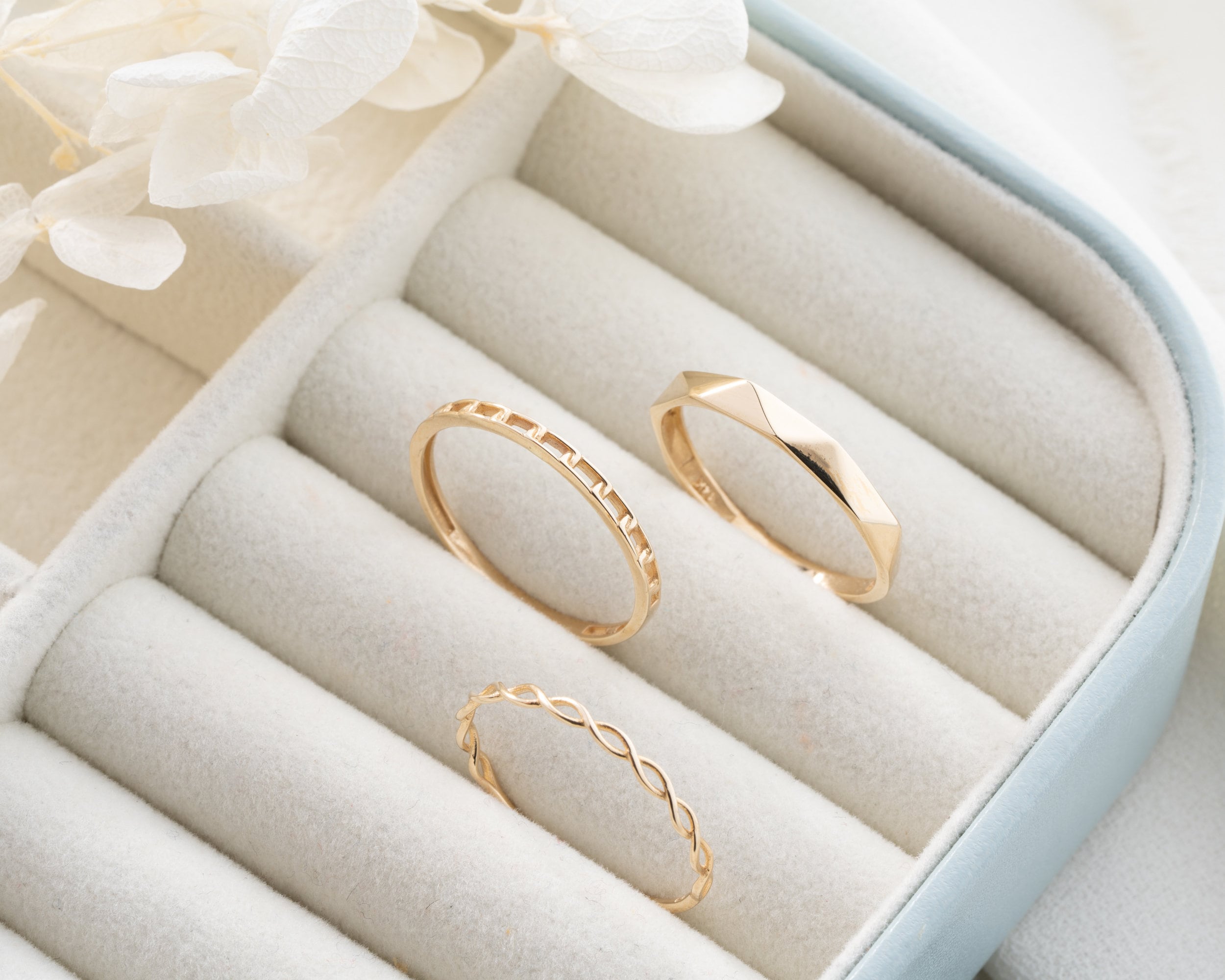 14K Solid Gold Stackable Chain Model Ring Real Gold Unique - Etsy