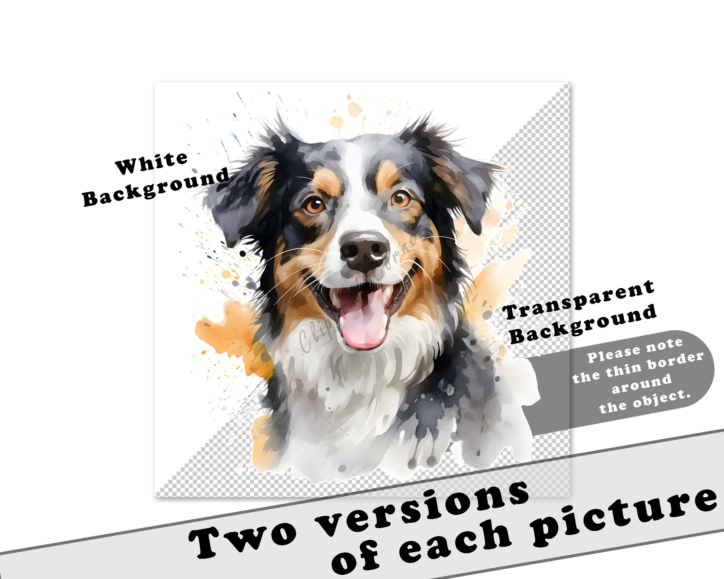 20 Cross Breed Dogs Clipart PNG Bundle | Watercolor Dog Clipart PNG ...